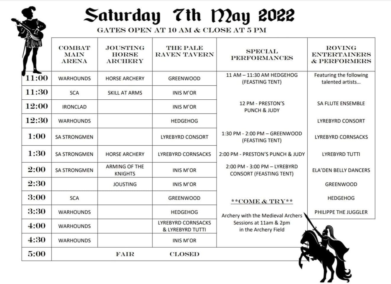 SA Medieval Fair | Paracombe | 7 & 8 May 2022 - Play & Go AdelaidePlay ...
